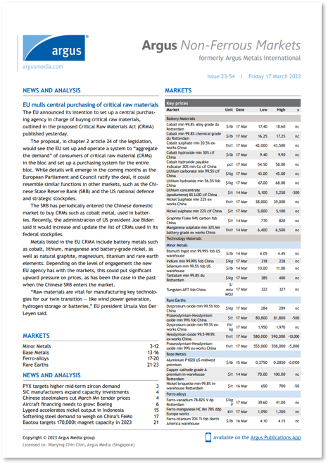 Argus Non-Ferrous Markets Services | Argus Media